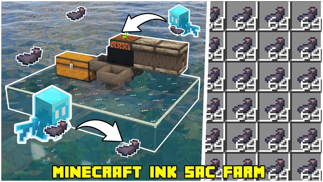 MÜREKKEP KESESİ !! Minecraft Mürekkep Kesesi ( İnk Sac Farm) Farmı ...