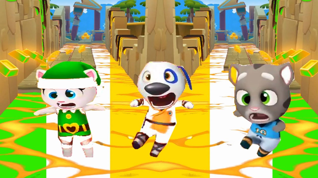 TALKING TOM GOLD RUN ALL SUPER MIX CHARACTERS GREEN WHITE YELLOW LAVA ...