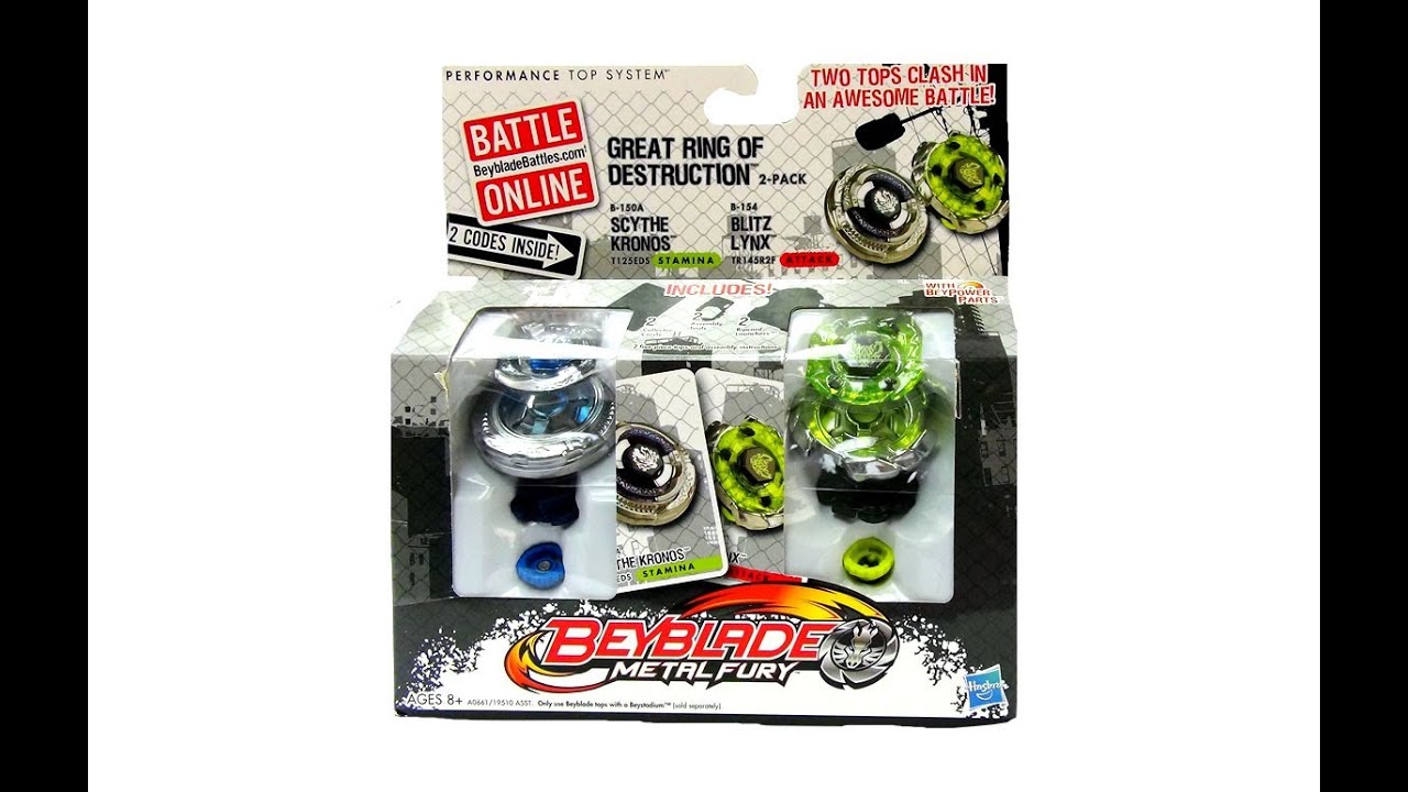 Beyblade Metal Fury 2-Pack Great Ring of Destruction - Scythe KronosS ...