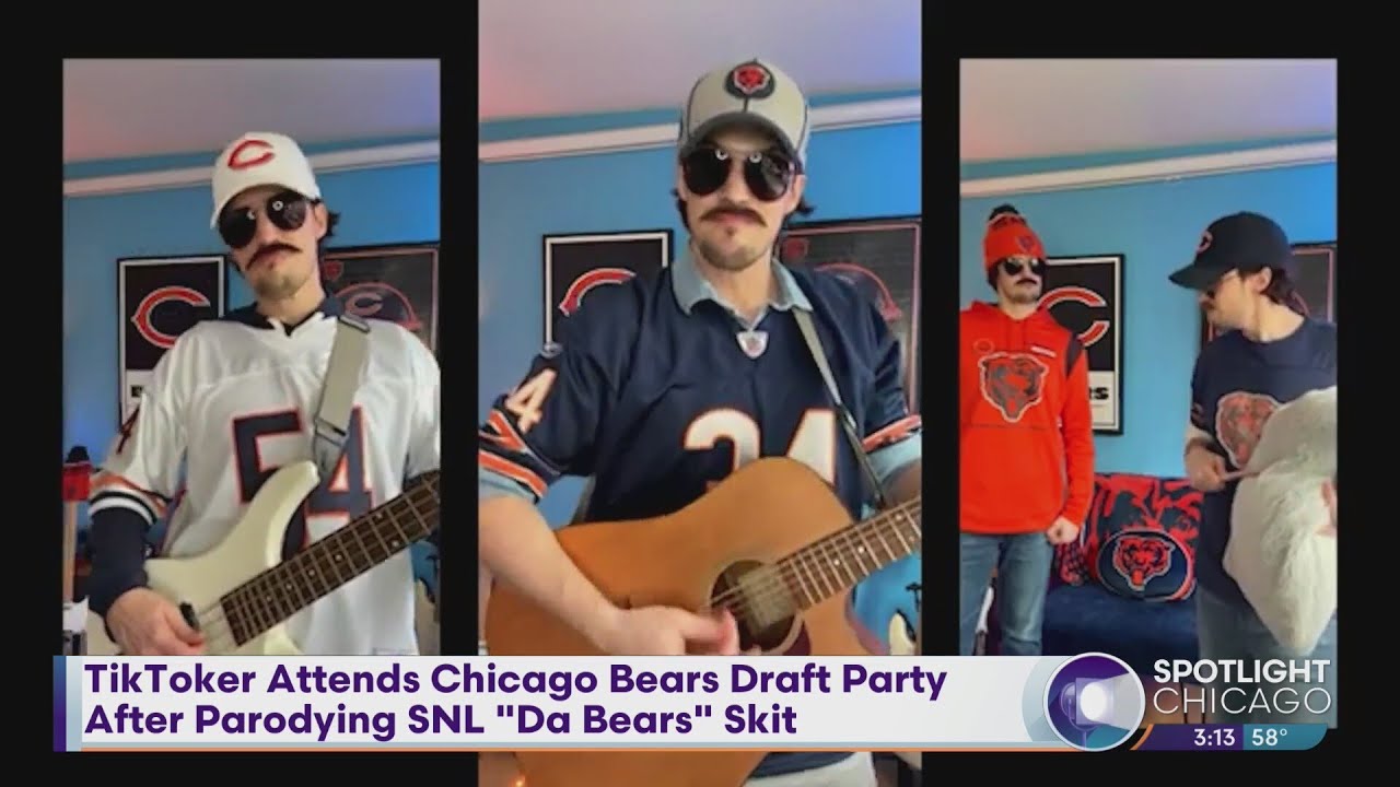 TikToker Attends Chicago Bears Draft Party After Parodying SNL "Da ...