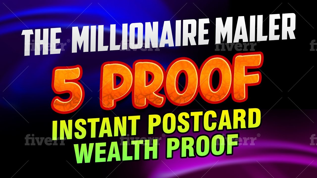 The Millionaire Mailer 5 Proof, Instant Postcard Wealth Proof - YouTube