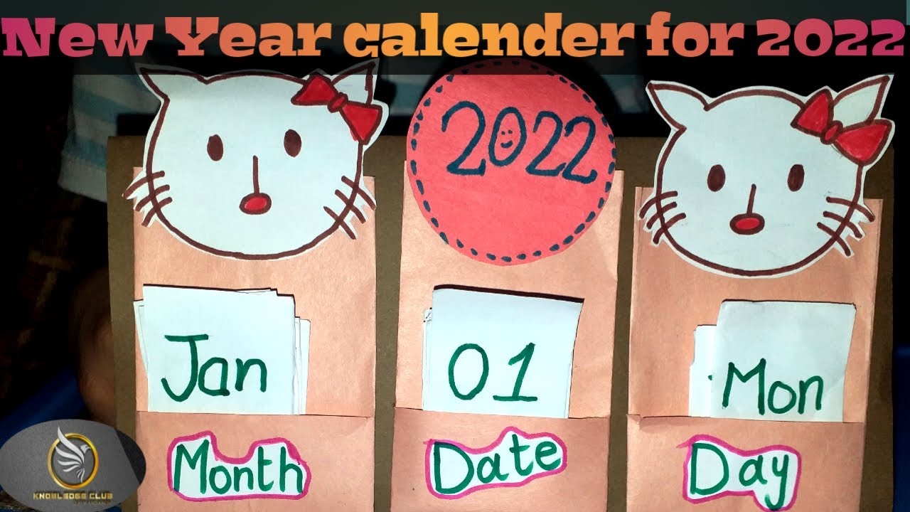 New Year Calendar 2022 || Handmade Desk Calendar || DIY New Year Paper ...