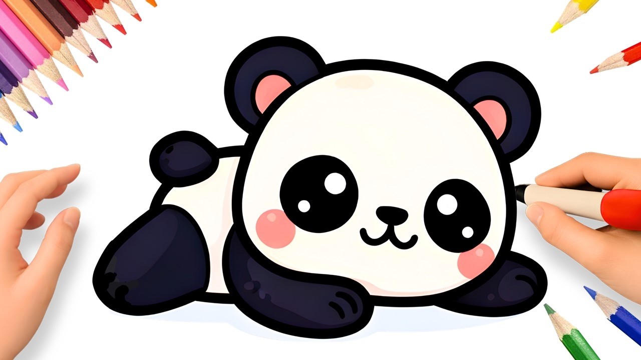 HOW TO DRAW A CUTE PANDA EASY 💟 - YouTube