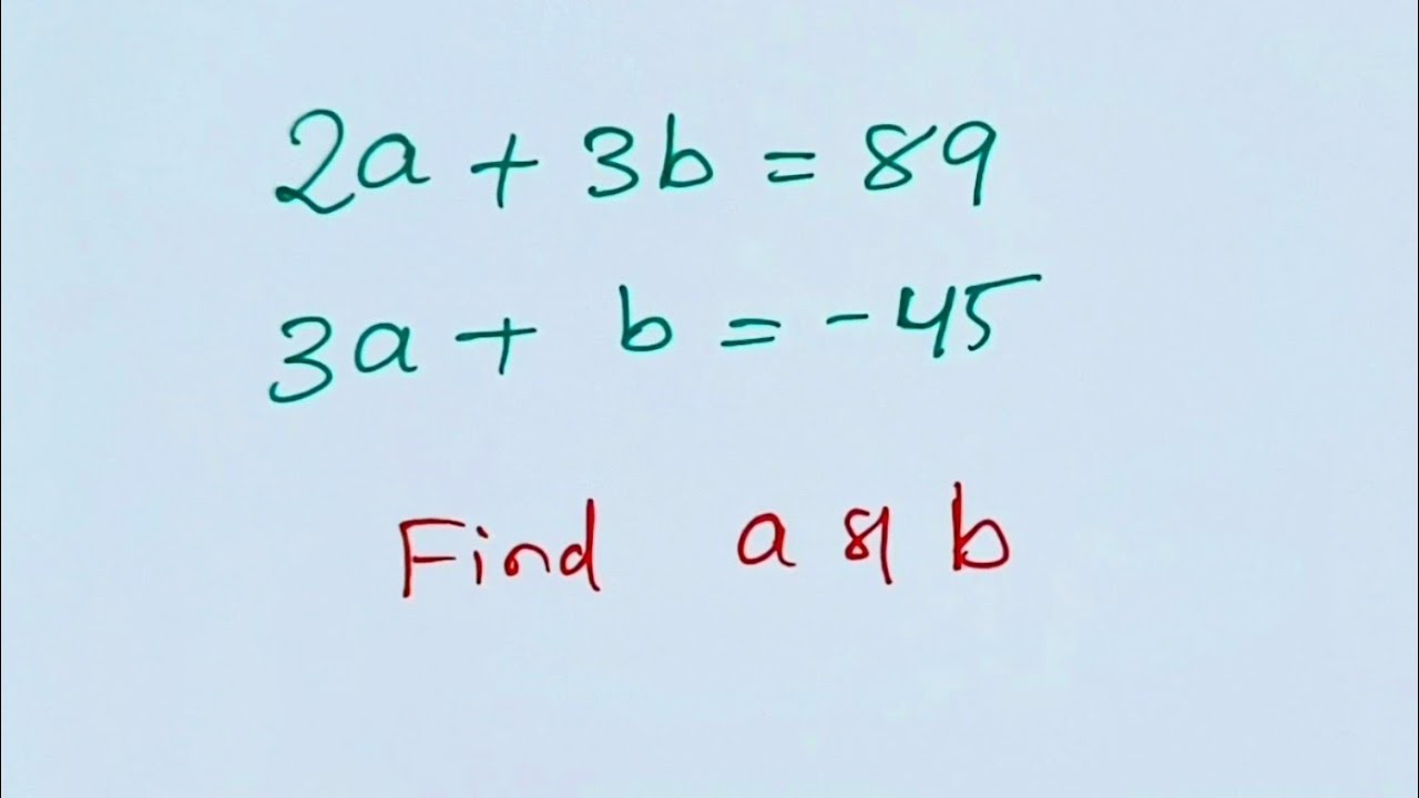 Find The Value of a and b From The Given Equation 73 || Algebra Math Simplification 73 | - YouTube