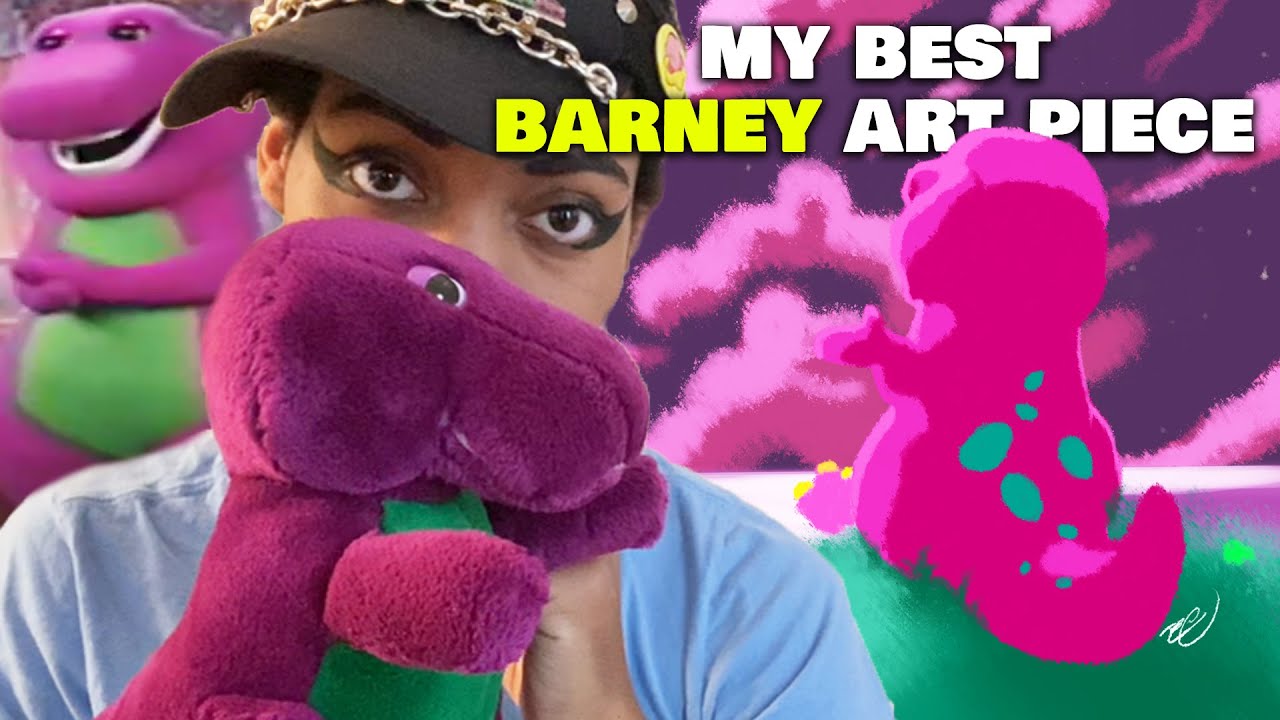 The Best BARNEY the Dinosaur Painting I've Ever Done - YouTube