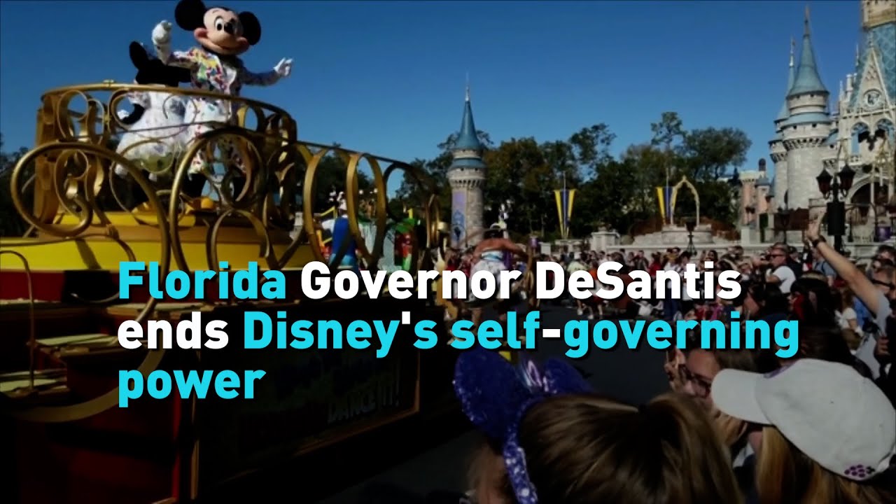 Florida Governor DeSantis ends Disney's self-governing power - YouTube