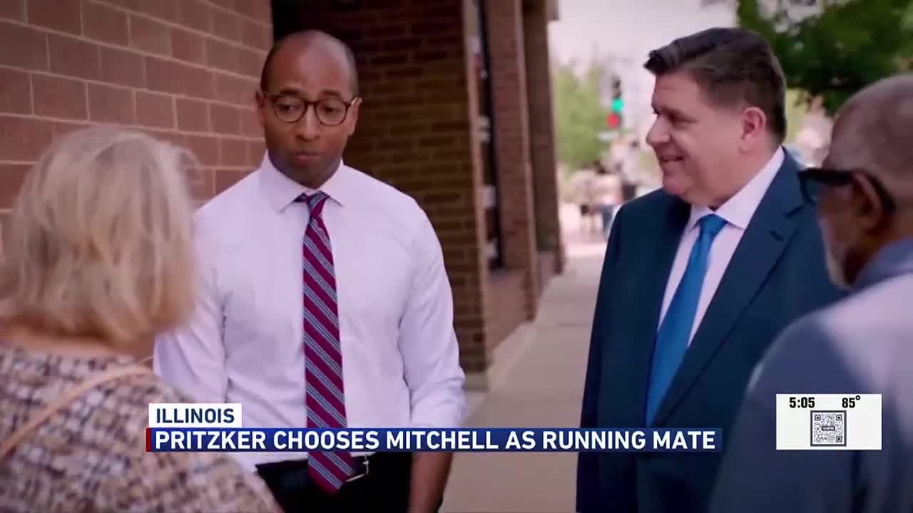 Pritzker announces Christian Mitchell as lieutenant governor pick - YouTube