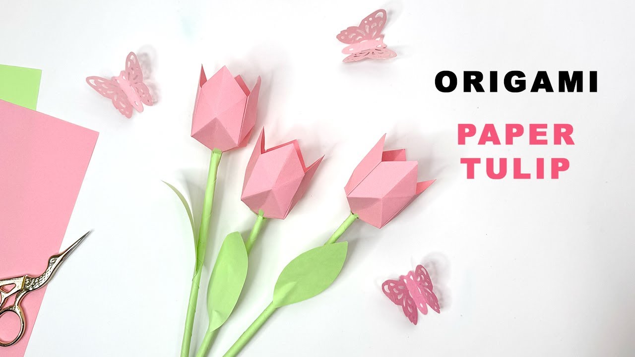 EASY Origami Tulip - How to make a paper tulips - YouTube