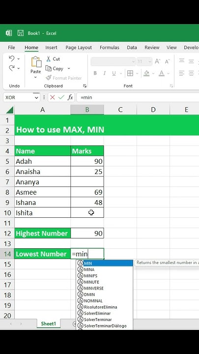 Excel Tips & Tricks |Max & Min Function| - YouTube