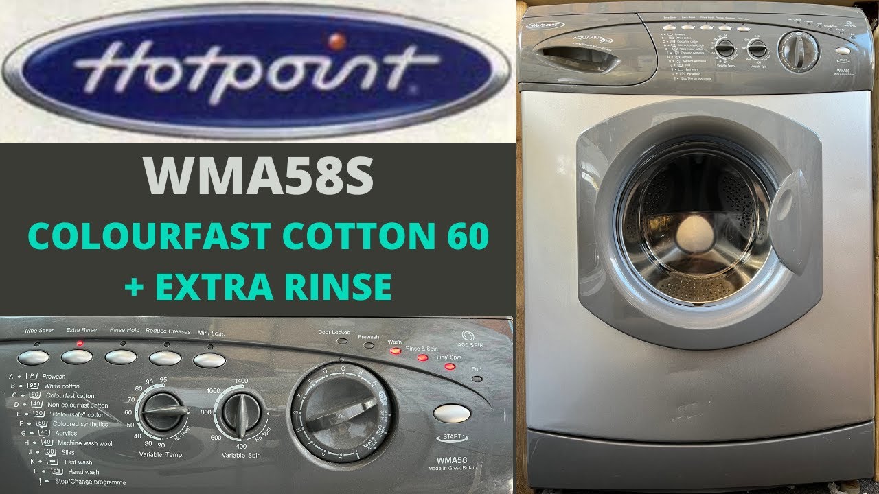 Hotpoint Aquarius WMA58S Washing Machine - [C] Colourfast Cotton 60 ...
