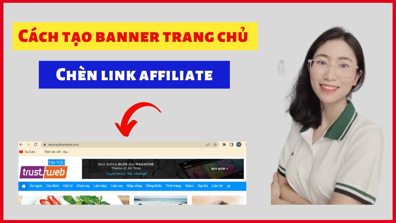 Cách tạo banner trên menu trang chủ Website chèn link tiếp thị Affilate ...