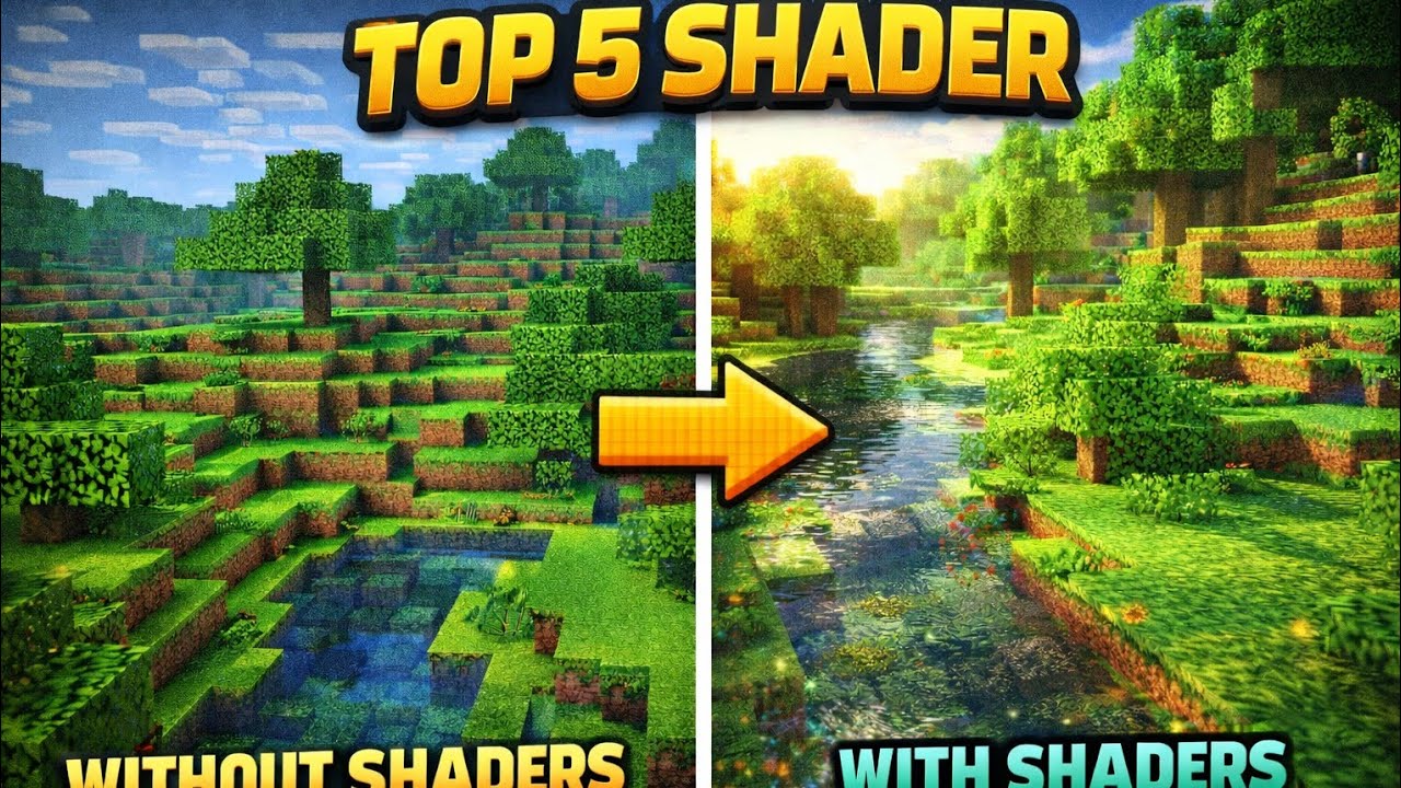 Top 5 OP Shader Packs for Minecraft Mobile 🔥| minecraft shaders - YouTube