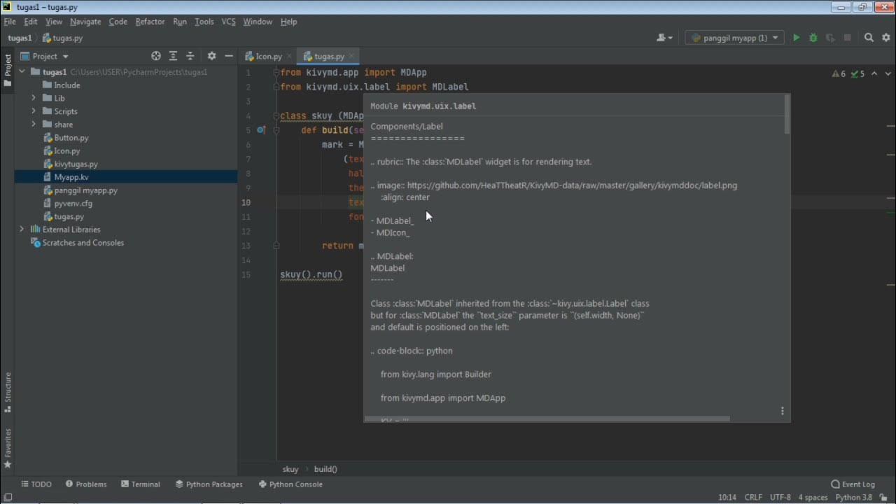 label pada kivyMD ... - YouTube