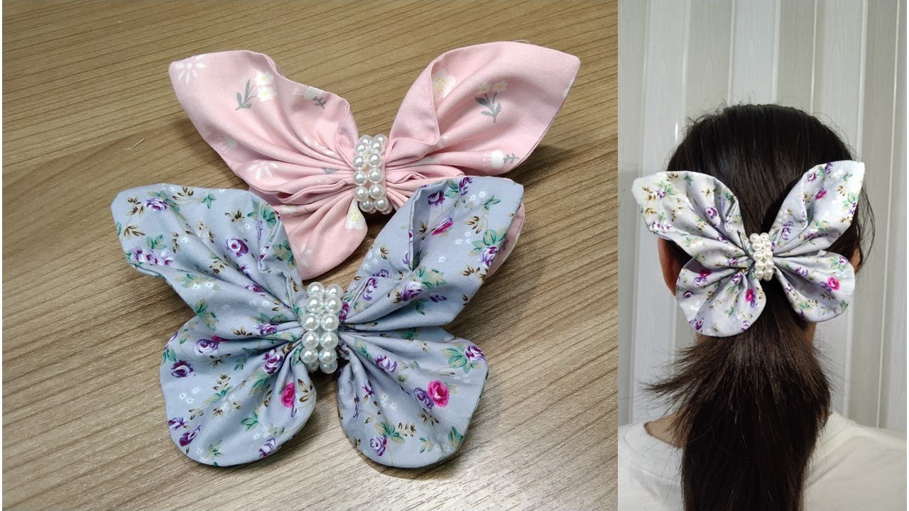 Easy Diy Fabric Butterfly Hair Clip How to make Scrunchie Fabric ...