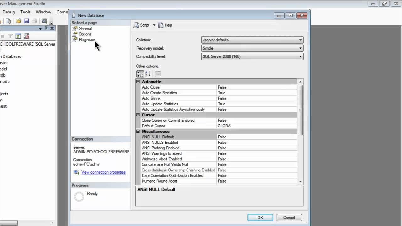 SQL Server Express 2008 R2 Tutorial 2 - Making A Database - YouTube