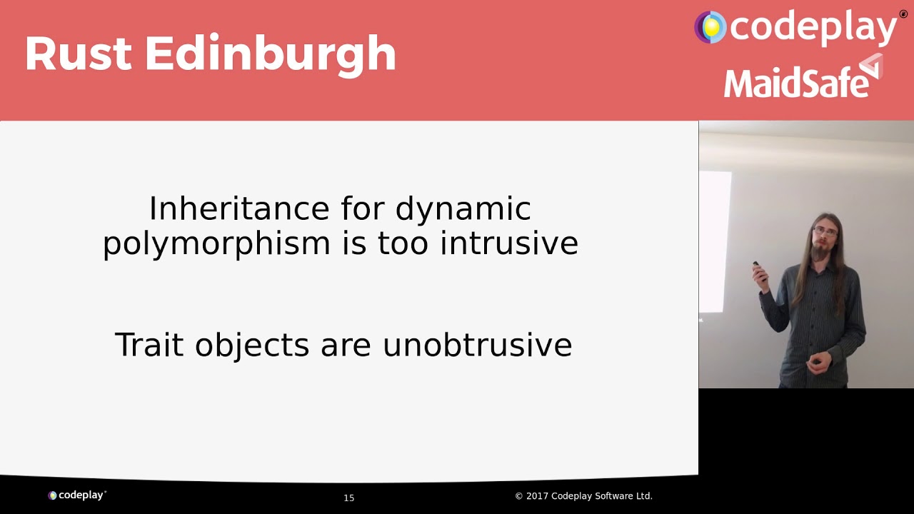Rust Edinburgh #1 - Simon Brand: "How Rust gets polymorphism right ...