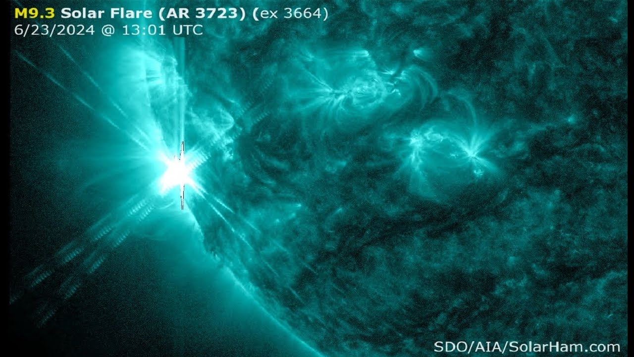 A Near X-Flare (M9.3) Fires Off Old Active Region 3664 - Floods Swamp ...