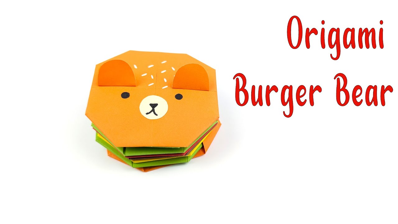 How to Make Origami Paper Burger Bear/DIY Origami Paper Crafts - YouTube