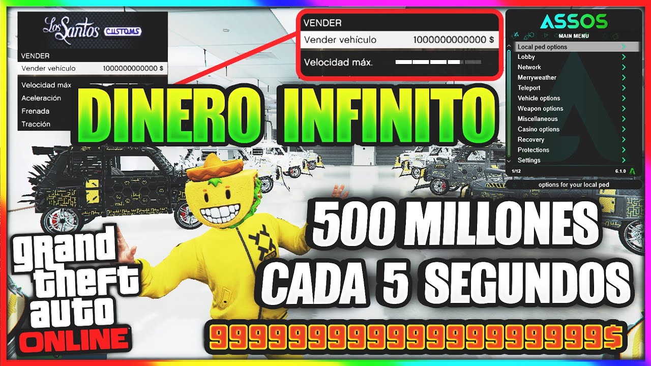 CONSIGUE MILLONES & REGALATE AUTOS | ASSOS MOD MENU GTA V ONLINE 1.68 ...