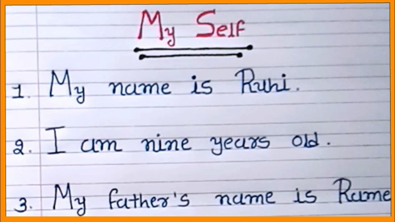 Myself essay in English |10 lines on Myself |myself |Shory essay on ...