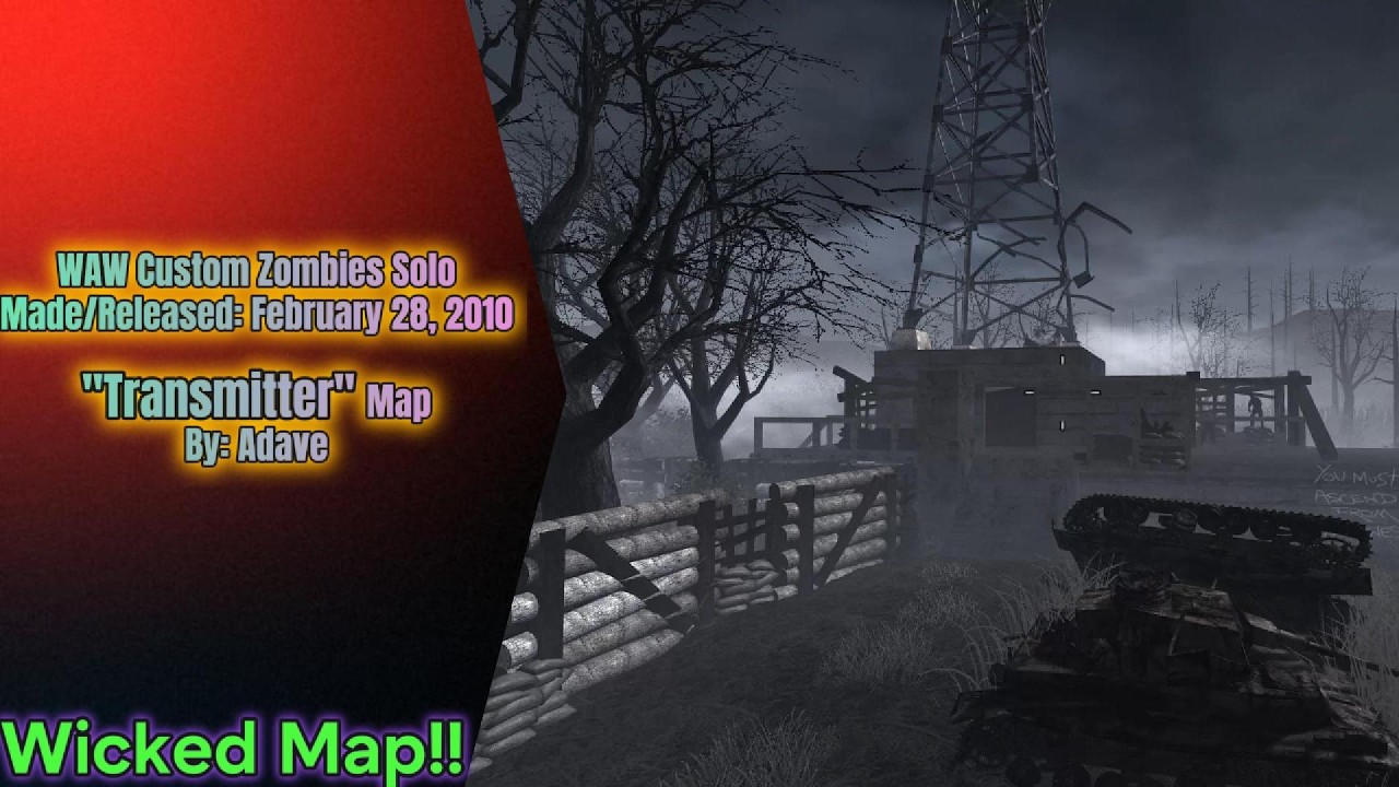 WAW Custom Zombies Solo "Transmitter" Map Completed - YouTube
