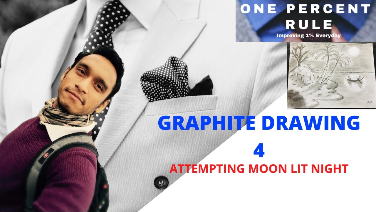 Graphite Drawing 4 - Attempting Moon Lit Night - YouTube