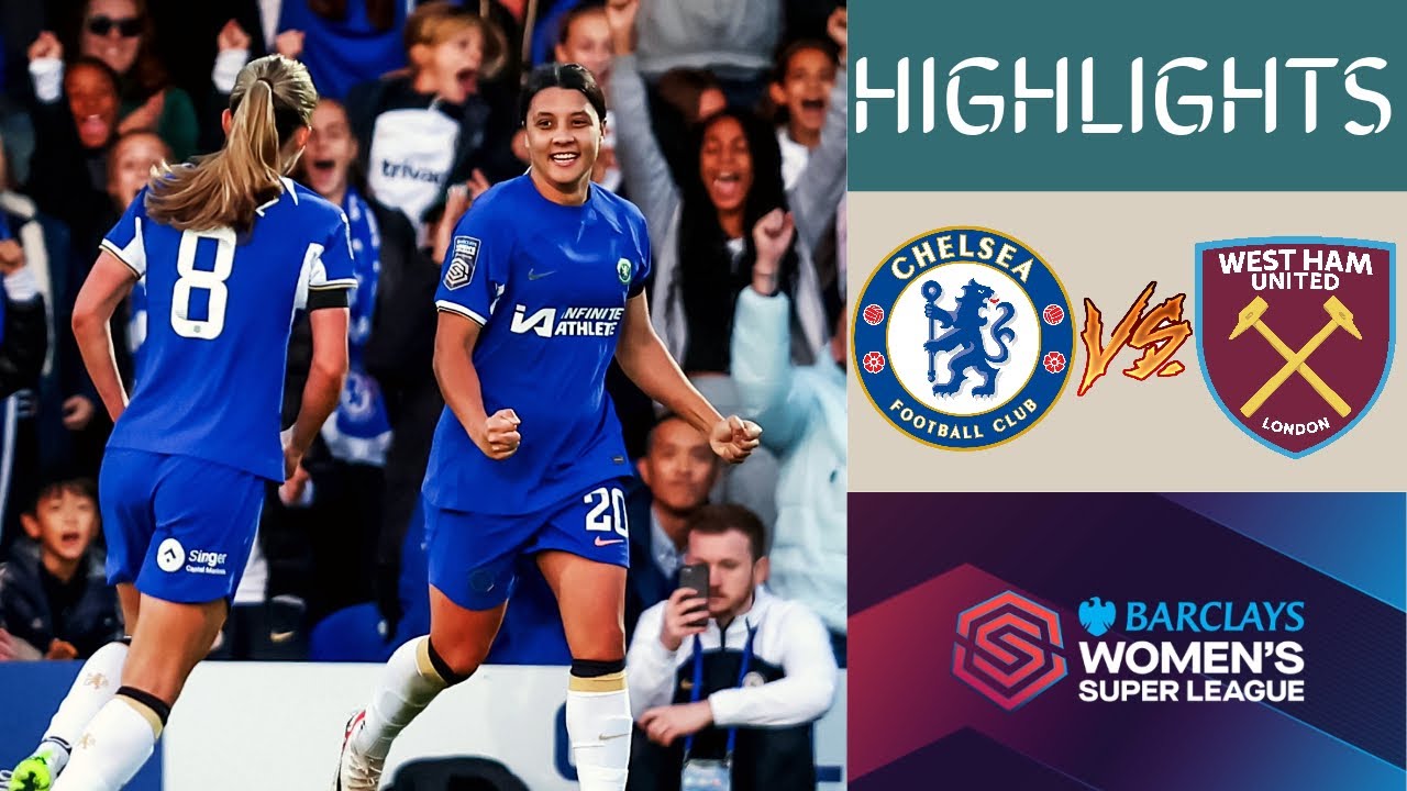 Chelsea vs West Ham Women's Super League Highlights | Match Day 3 - YouTube