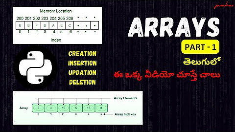 ARRAYS | TELUGU | PYTHON | covering all QUESTIONS and TOPICS by S.Javahar Reddy - YouTube