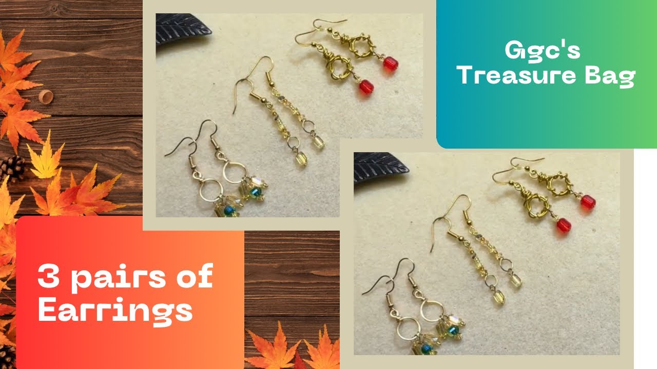 Let's Make 3 pairs of Earrings with Ggc's Treasure Bag - Festive Bag ...