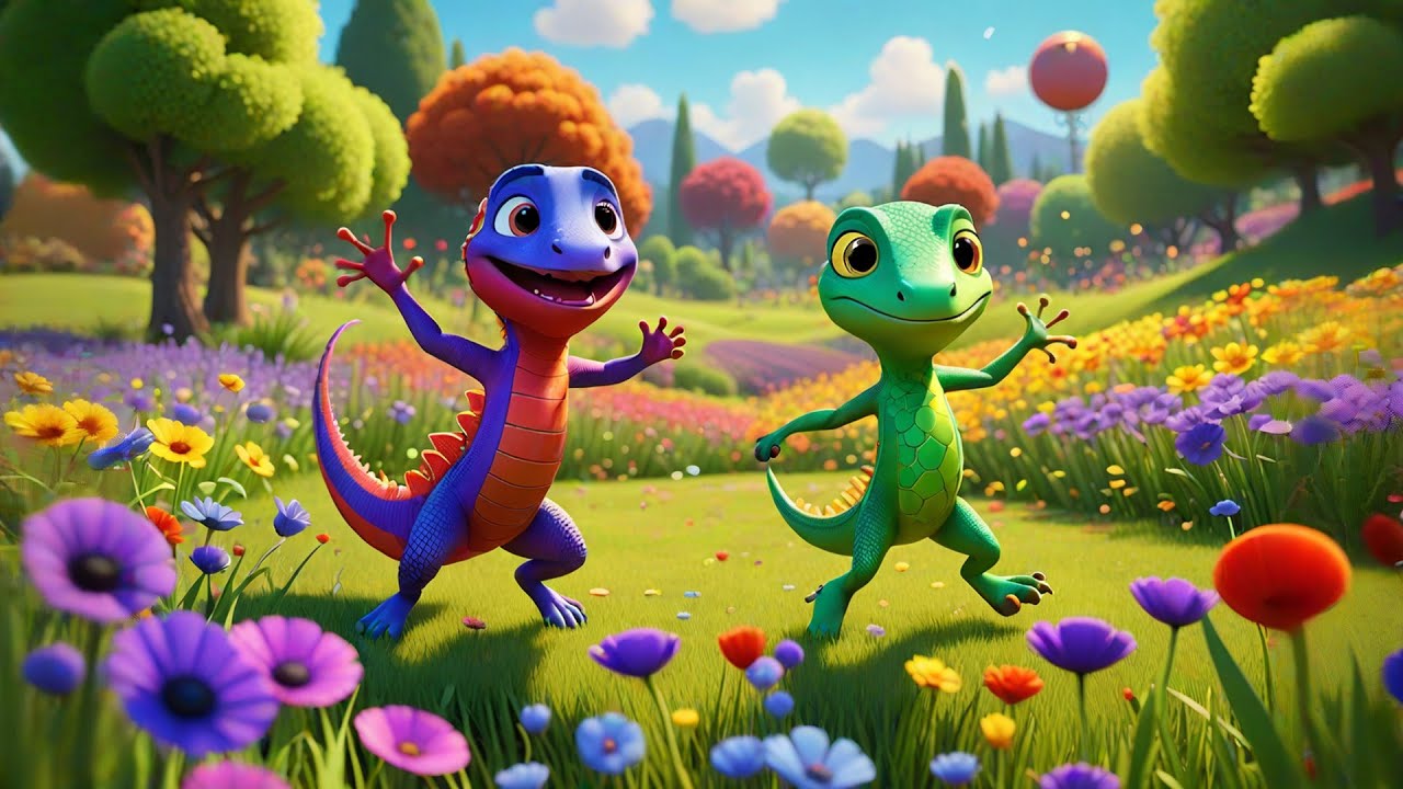 Six Laughing Lizards Wiggle and Wave | Fun Animal Song for Kids ...