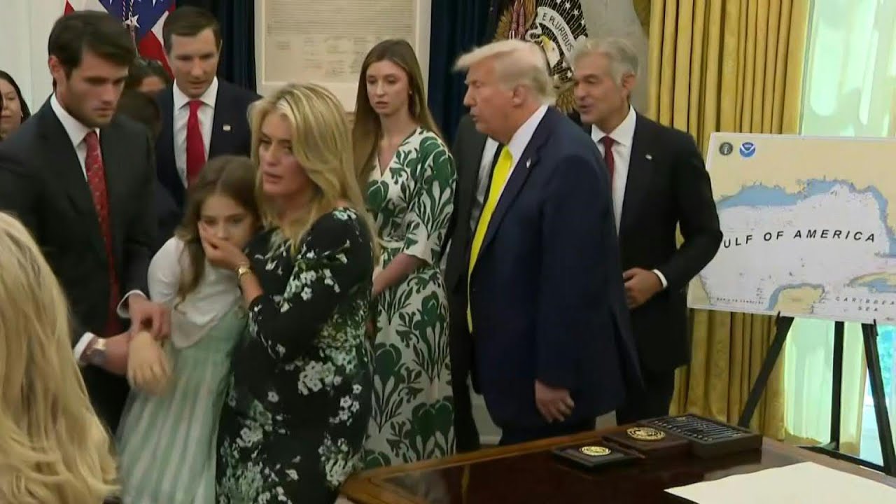Trump's press interaction cut short after girl faints in Oval Office ...