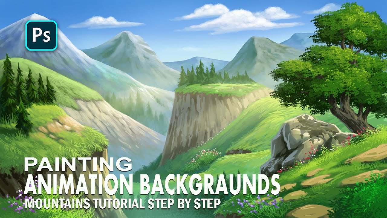 BACKGRAUND ANIMATION MOUNTAINS_07/STEP BY STEP TUTORIAL. - YouTube