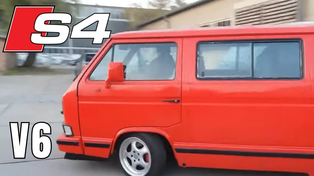 V6 Audi 2.8ltr. 174PS Motor im t3 Vw Bus - YouTube