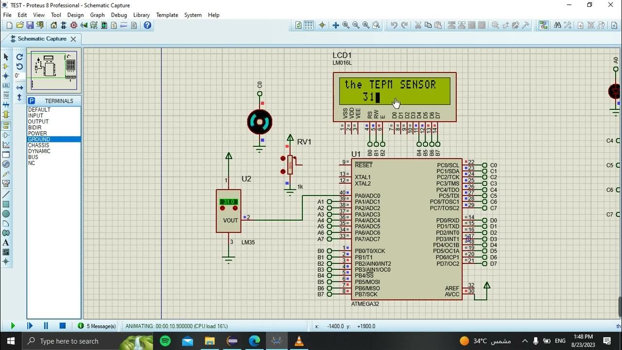 TEMP sensor interfacing with atmega32 - YouTube