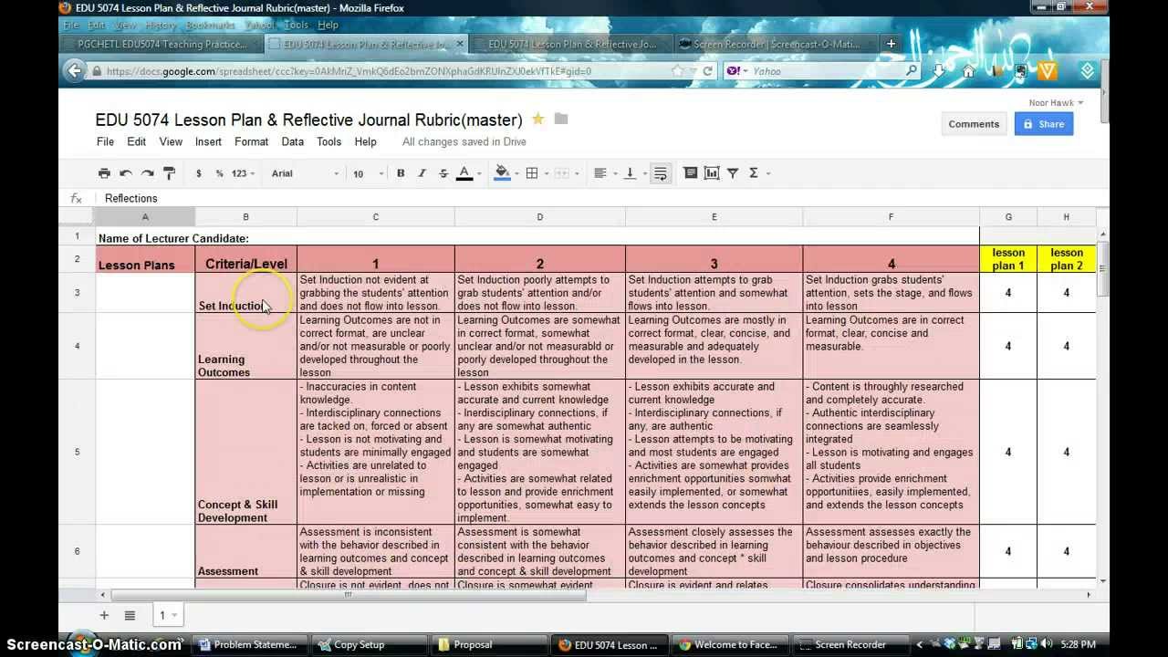 EDU5074 Lesson Plan & Reflective Journal Rubric - YouTube