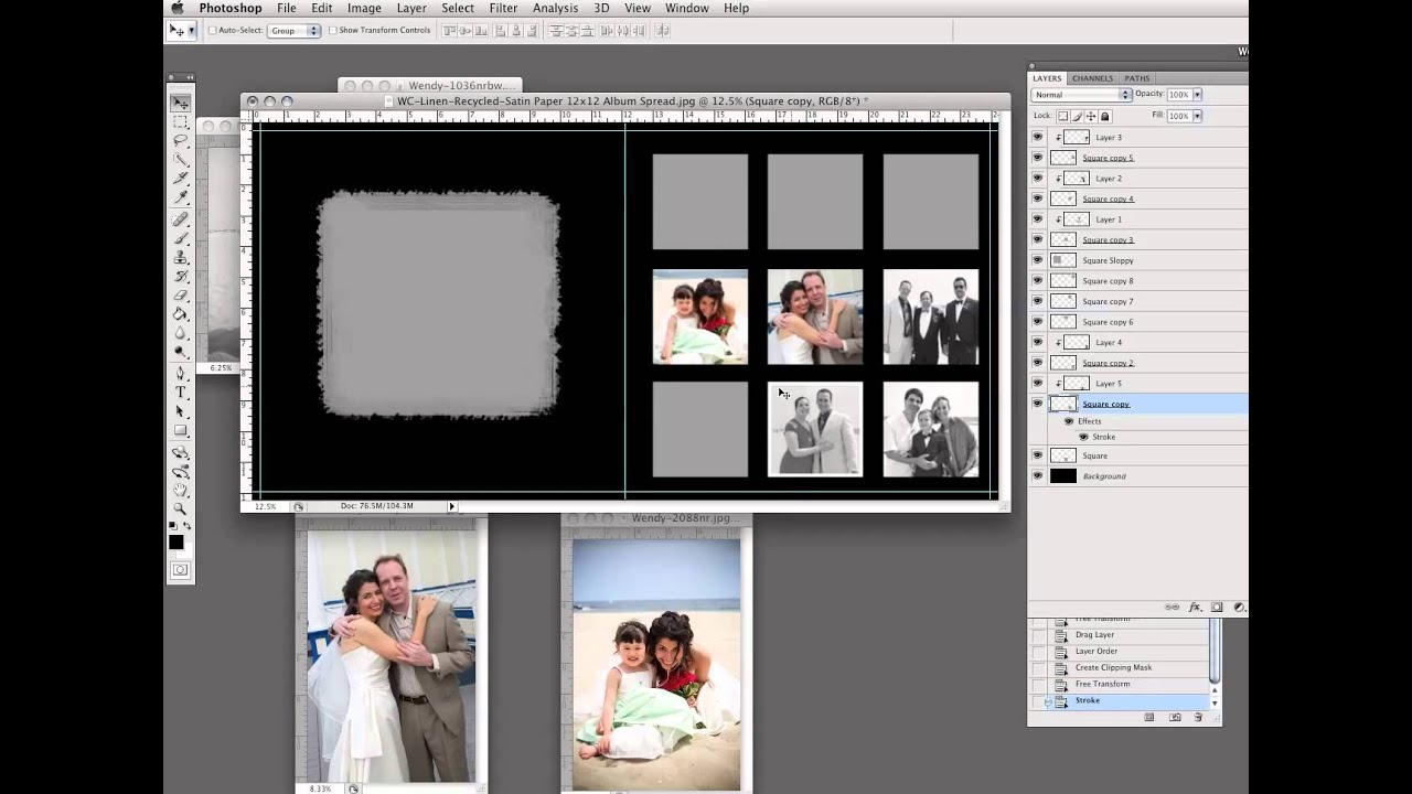 Designing an album spread with an image as the background photoshop ...
