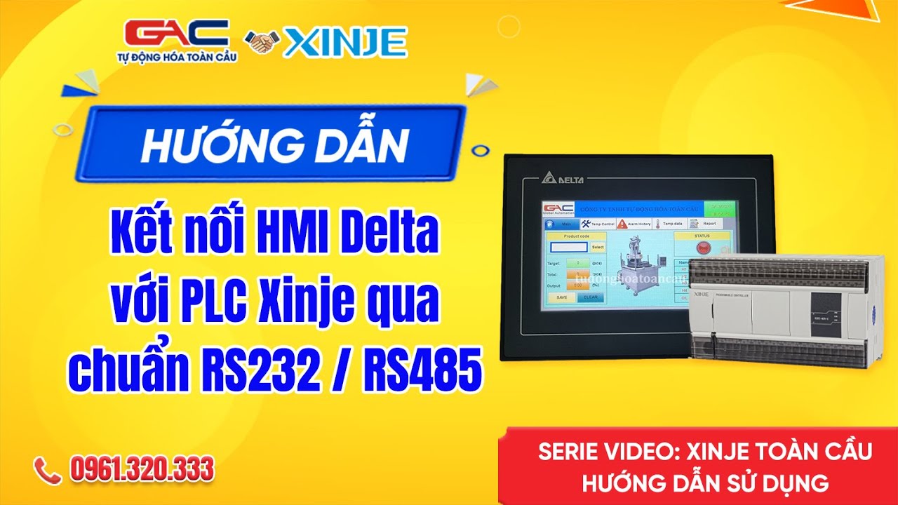 41. Hướng dẫn kết nối HMI Delta với PLC Xinje qua chuẩn RS232 / RS485 ...