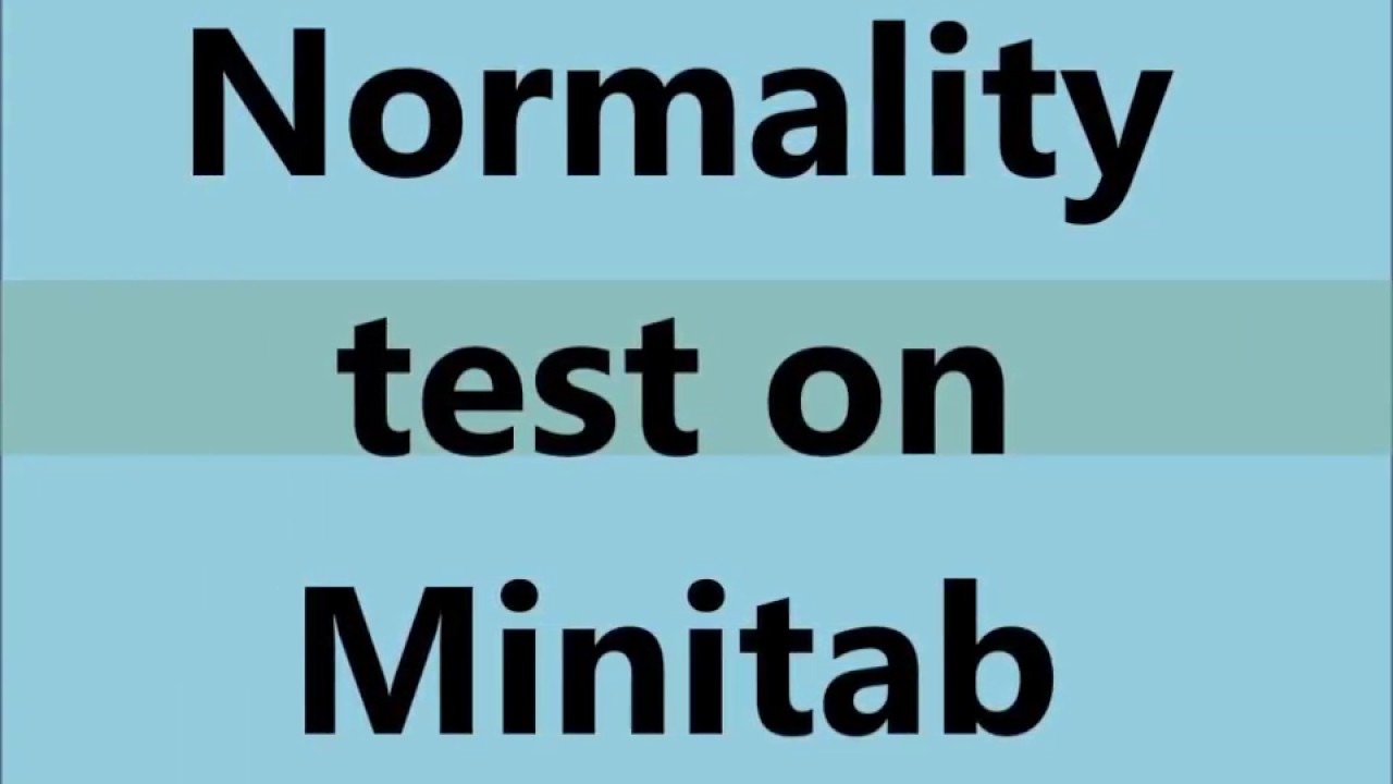 Normality test on Minitab - YouTube