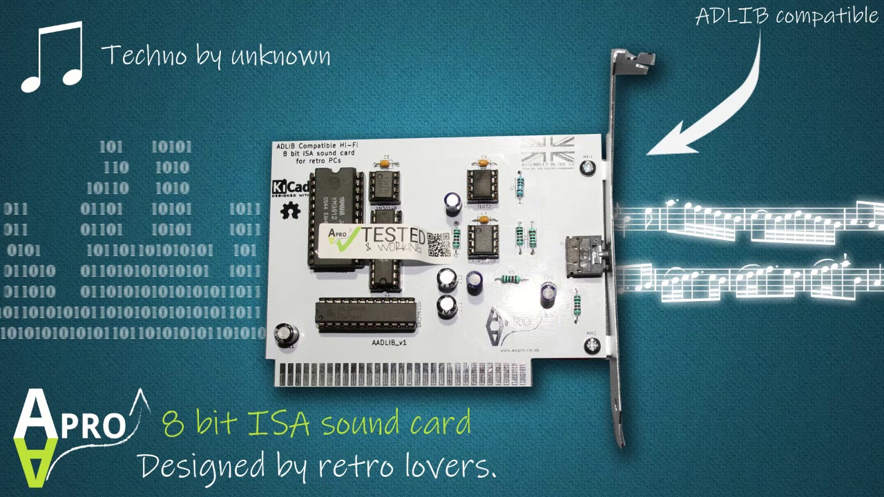 ADLIB Compatible Hi-Fi 8 bit ISA sound card for retro PCs by AAPRO LTD ...