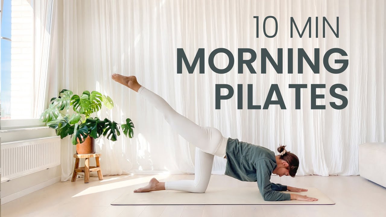 10 MIN MORNING PILATES WORKOUT (feel good flow, full body, no equipment ...