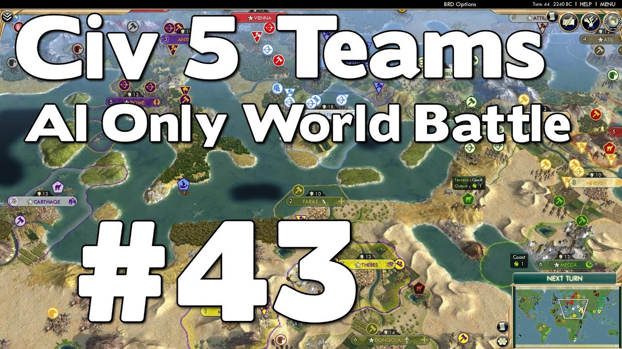 Civ 5 Teams AI Only Battle (54 Civ TSL World AI Only Battle) #43 - YouTube