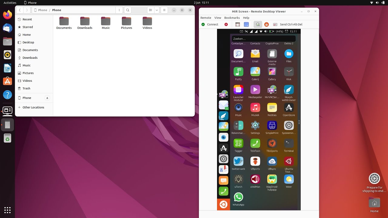 Access ubuntu phone from ubuntu computer - YouTube