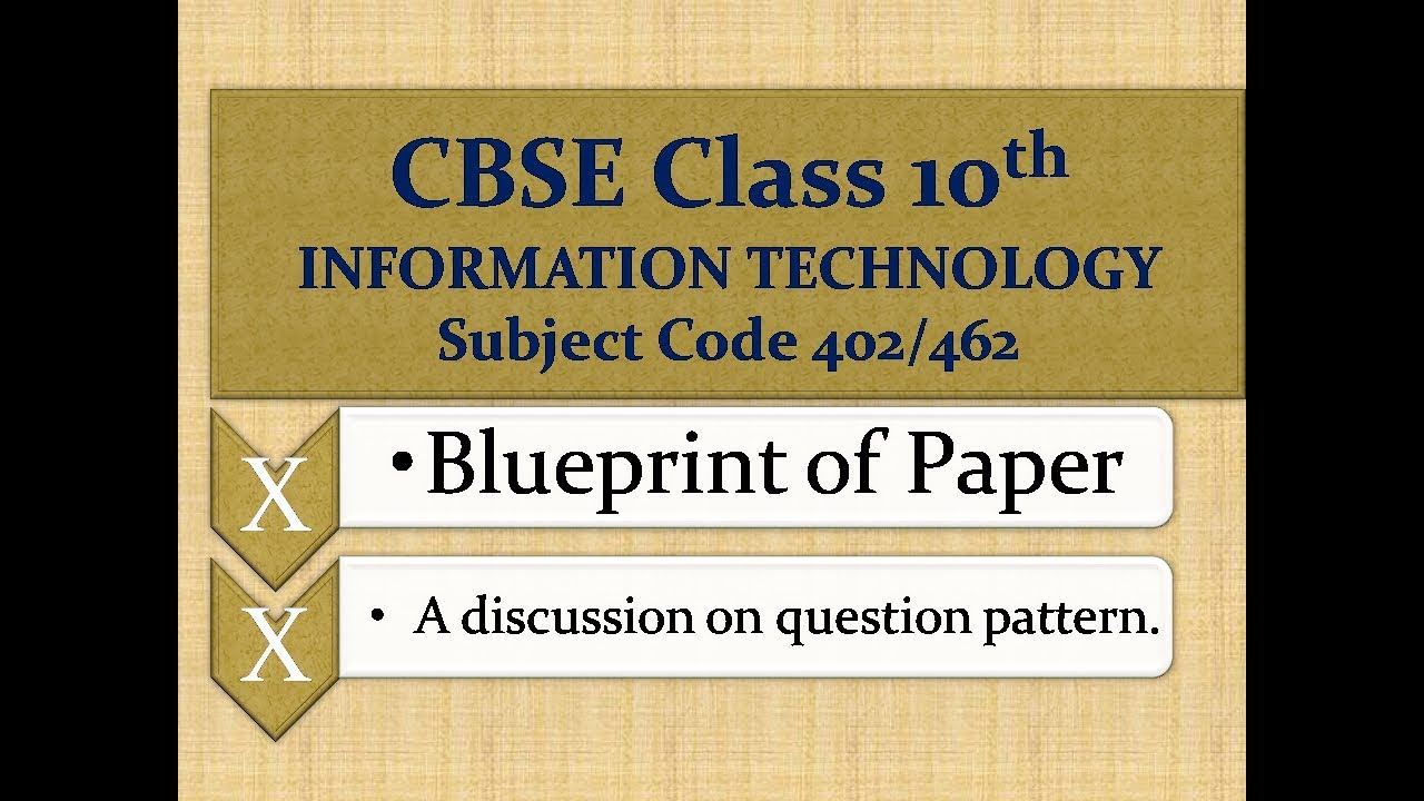 Blue Print of CBSE Class 10 Information Technology 402|462 - YouTube