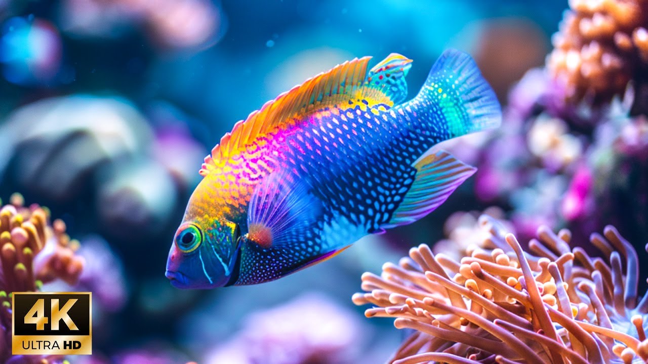 Best 4K (ULTRA HD) Aquarium - Relaxing Music to Relieve Stress, Anxiety ...