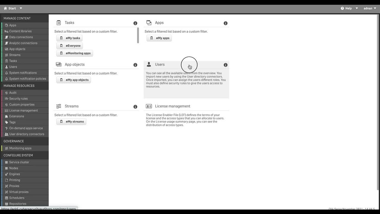 Qlik Qmc Qliksense Management Console Basic Youtube