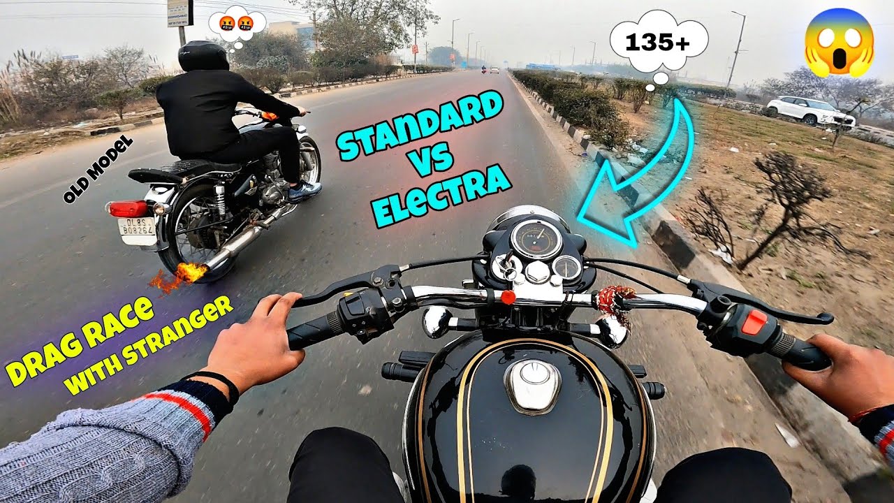 Live Race Lag Gayi Bullet Standard vs Electra 😱 | Bullet 350 Drag Race ...