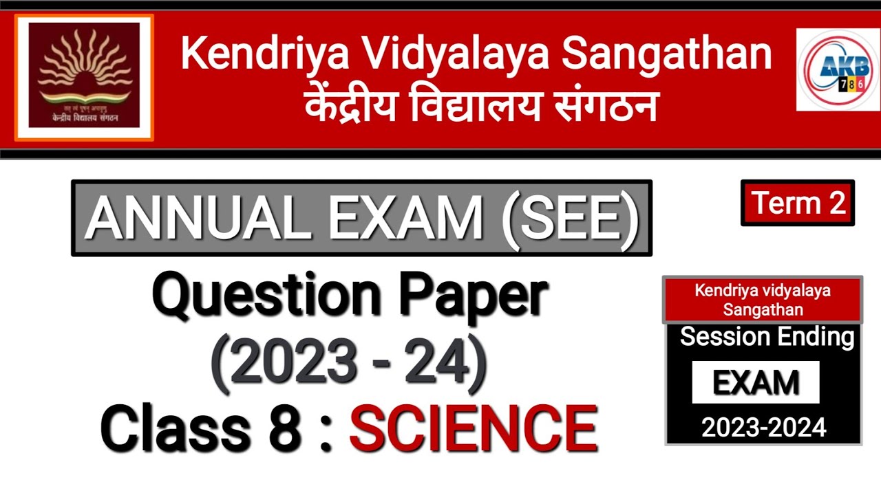 KVS Annual Exam Paper | Class 8 Science Term 2 Paper | Sample Paper ...