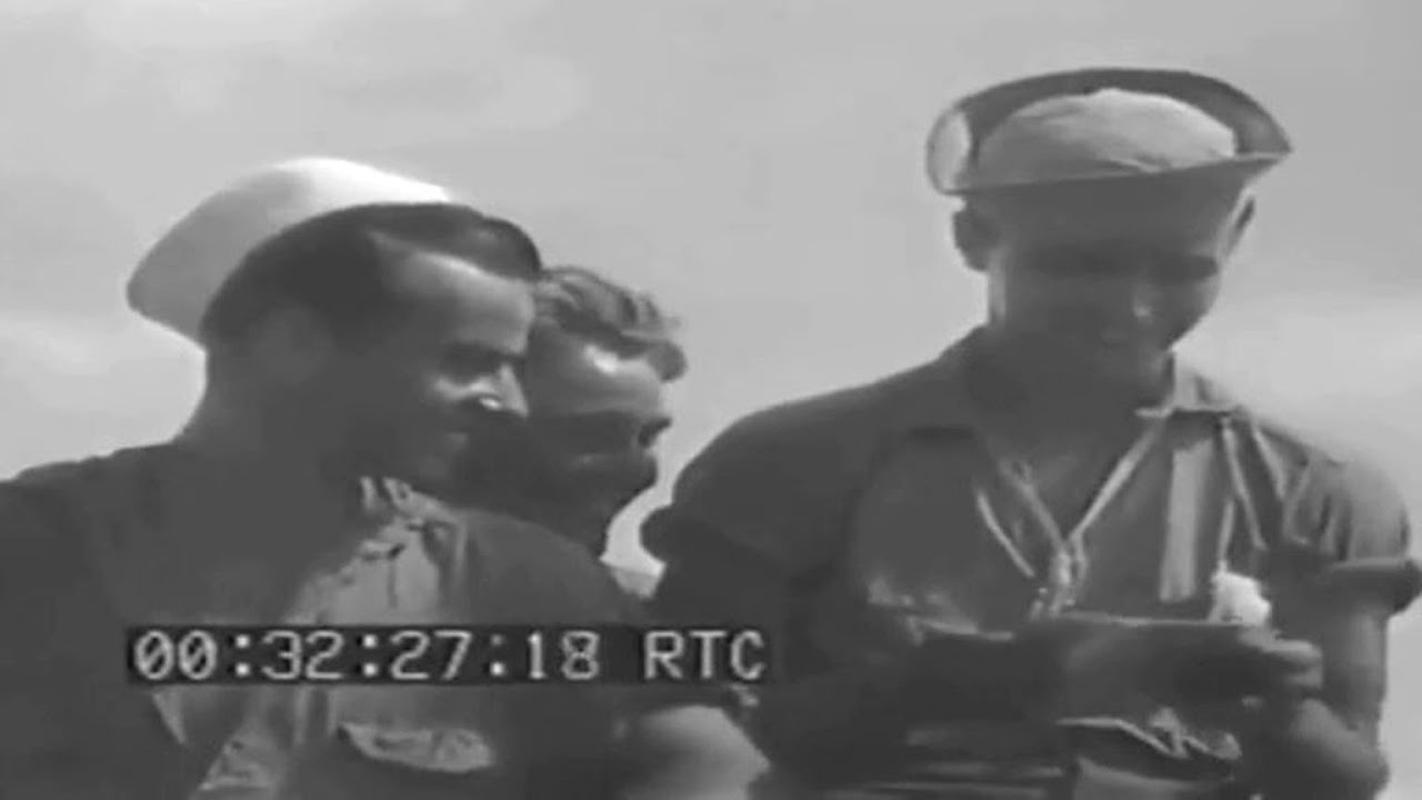 Sailors Trade w/ Natives And Get Mail on USS Nicholas DD-449, Tulagi ...