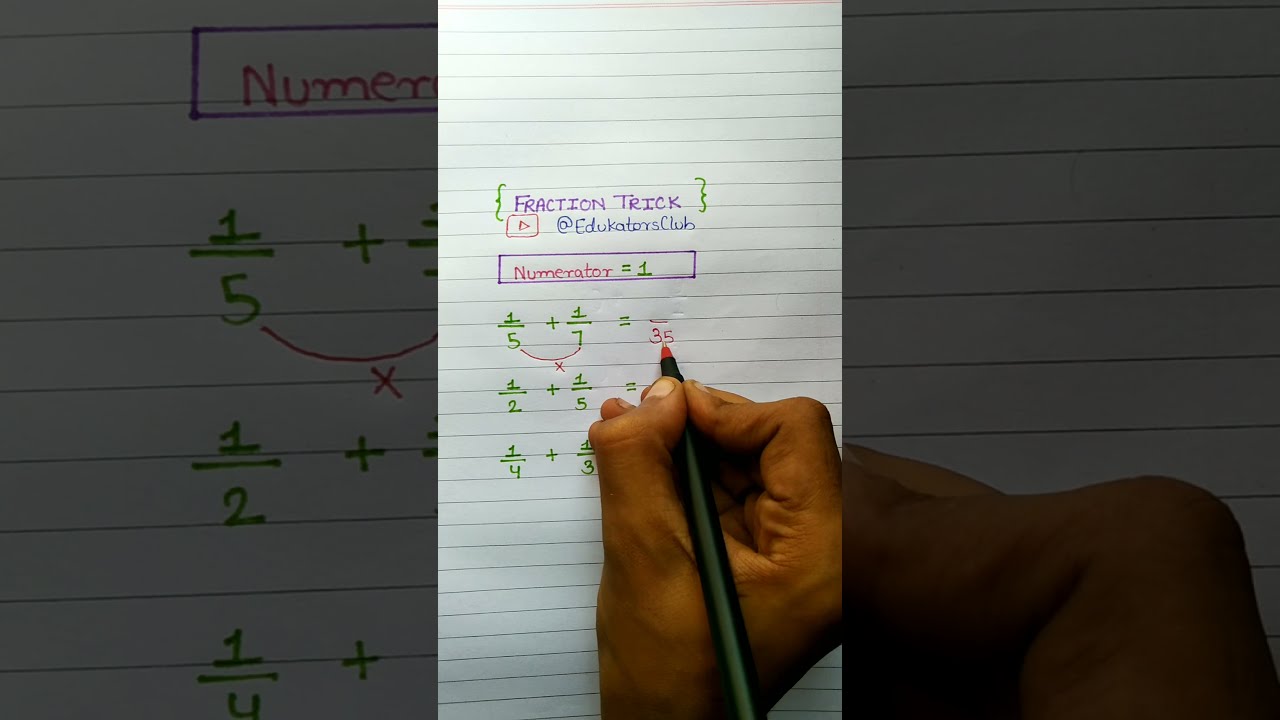 Fraction Trick | Math Trick | #shorts #mathtrick | Fraction Math Trick - YouTube