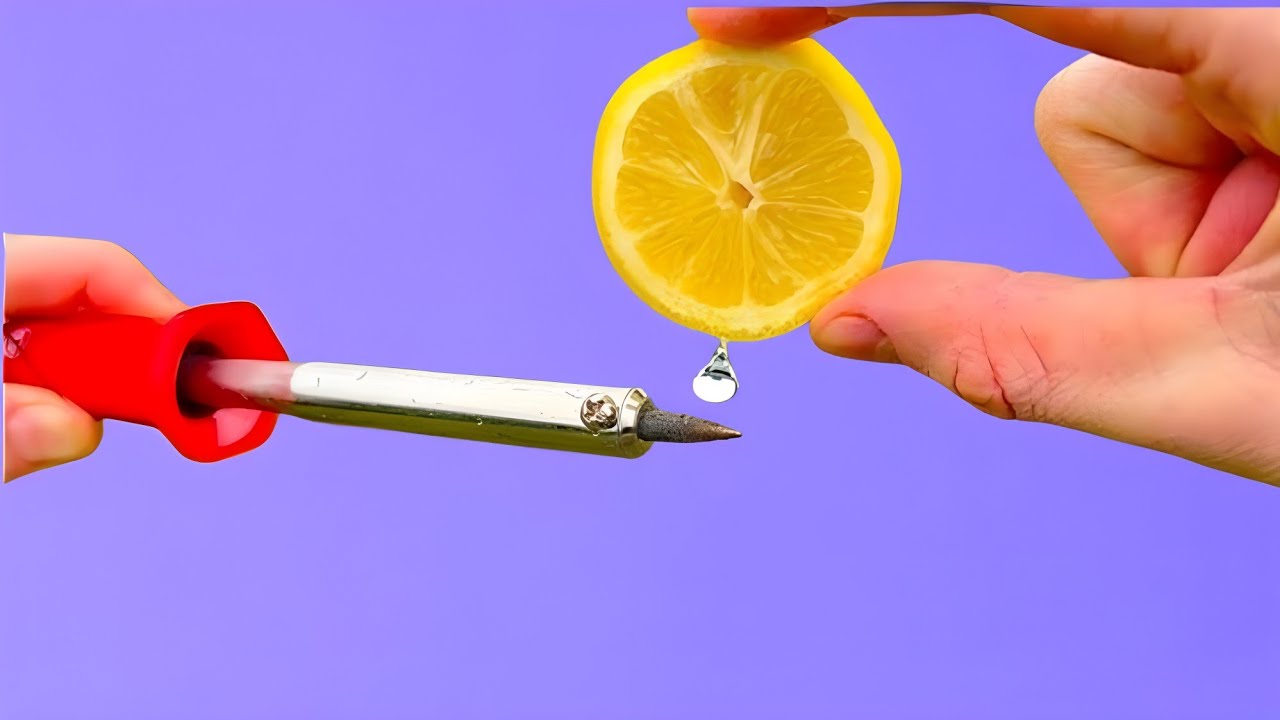 Put lemon On Your Electrical Soldering Iron And Admire Results - YouTube